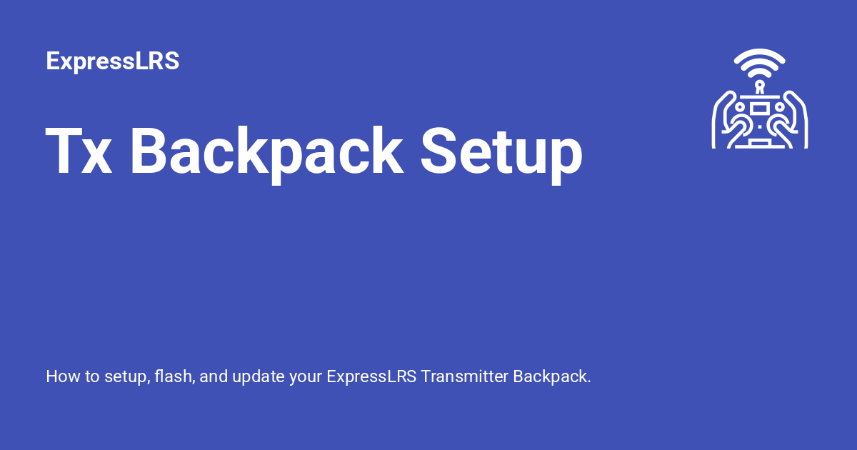 Tx Backpack Setup - ExpressLRS